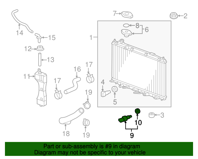 37870-RWC-A01 - Sensor Assembly Water Temperature (Panasonic) - 2007 ...