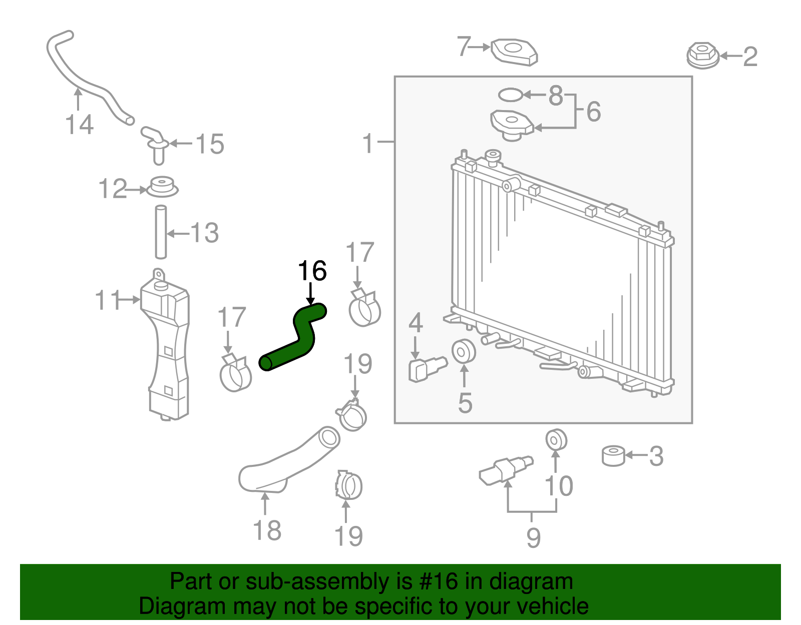 19501-5R1-000 - Upper Hose 2015-2020 Honda Fit | Honda Parts Online
