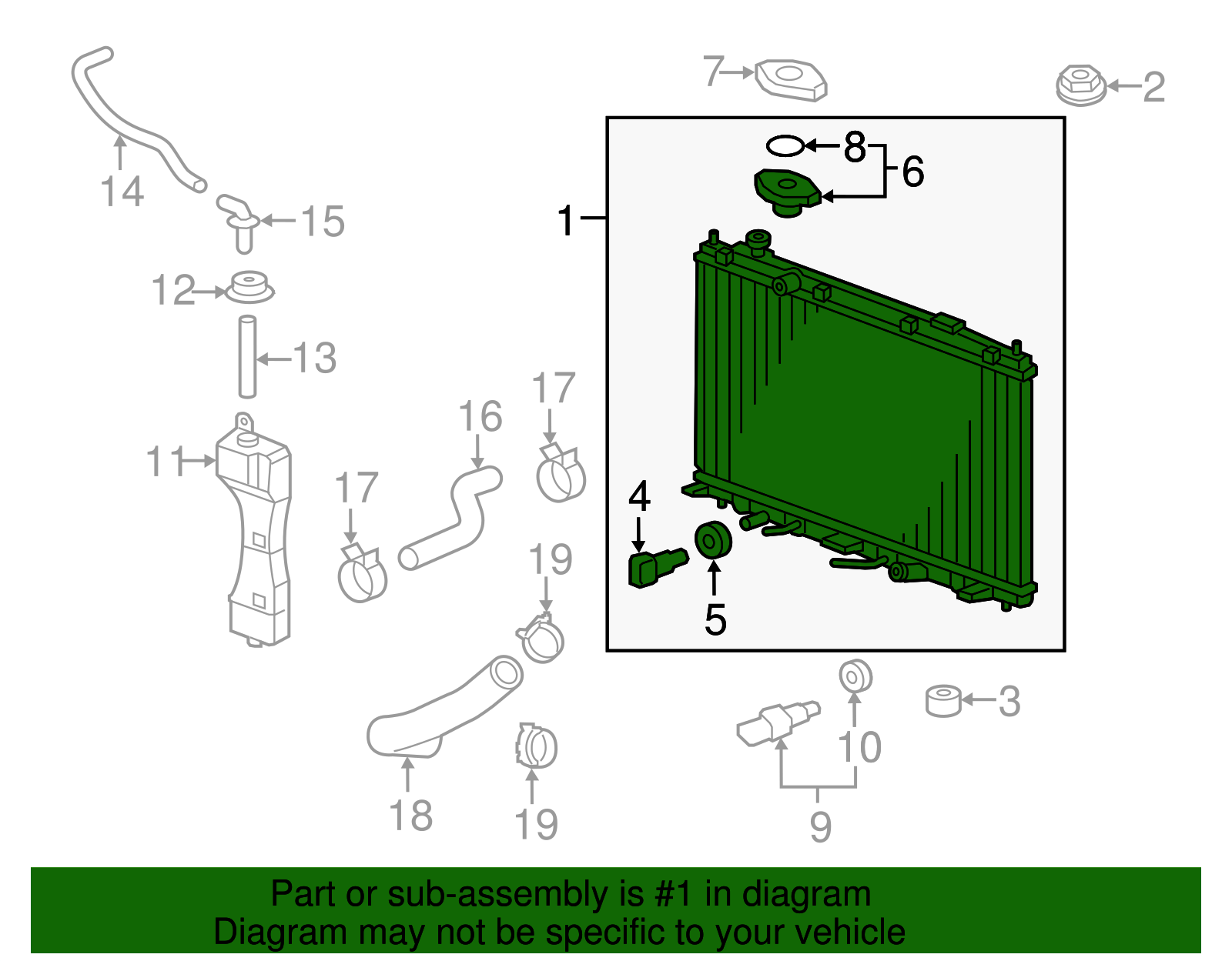 19010-5R1-901 - 2015-2020 Honda Fit - Radiator (Denso) | Genuine Honda ...