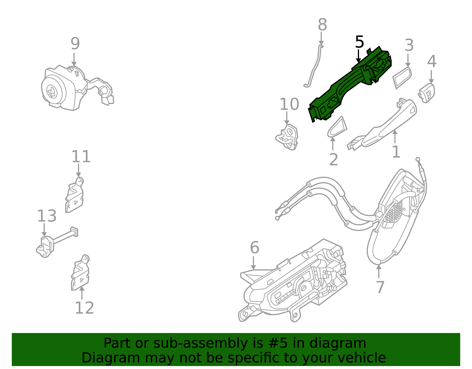 2020-2025 Nissan Sentra Handle Base 80611-6LE5B | Nissan RVA