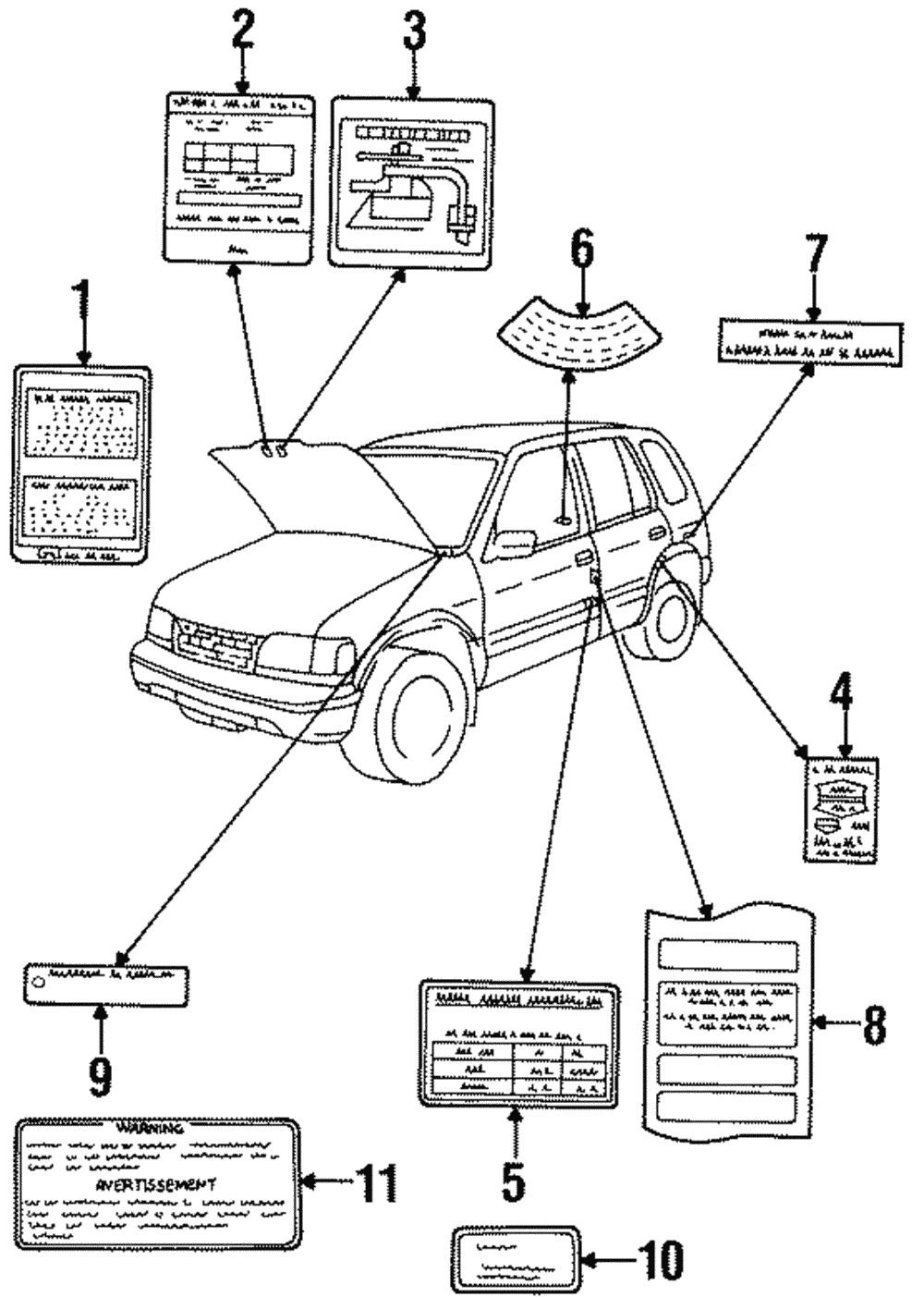 0K02D-37073 - Tire Info Label 1996-1997 Kia Sportage | Kia.Parts Store