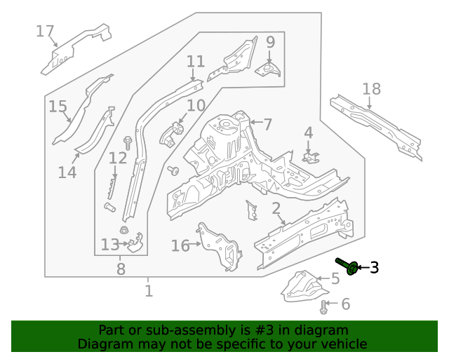 W716304-S437 - Inner Rail Bolt 2020-2023 Ford | Ford OEM Parts Direct
