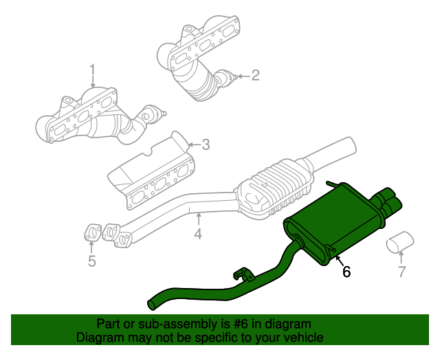 Genuine BMW 18-10-7-505-644 | Muffler W/Tailpipe | FREE Shipping on ...