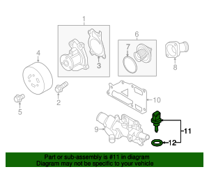 2007-2020 Nissan Coolant Temp Sensor 22630-JA10A | TascaParts.com