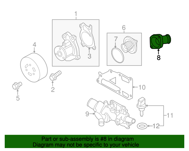 13048-3HC0A - Water Inlet 2012-2019 Nissan | Nissan Parts & Accessories ...
