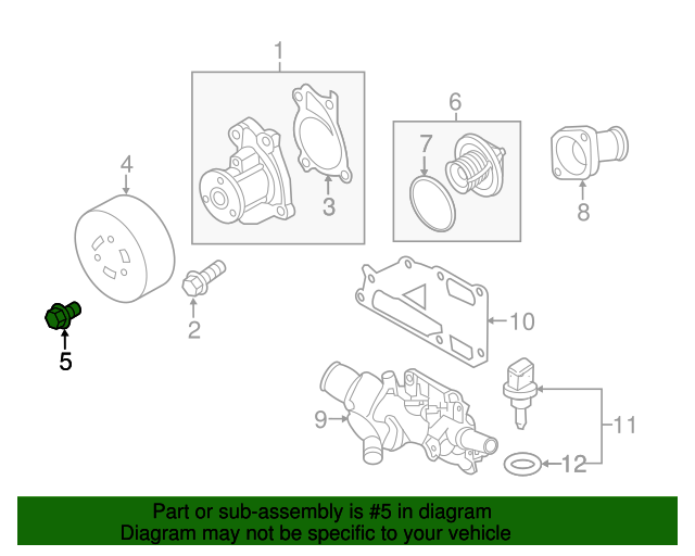 01121-06091 - Pulley Bolt - 1995-2024 Nissan | Nissan OEM Parts Direct