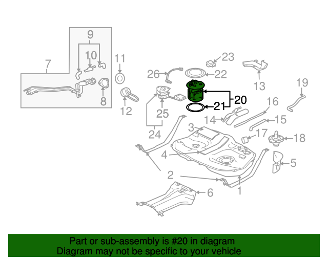 2006-2012 Mitsubishi Fuel Pump Assembly 1760A177 | Mitsubishi Parts ...