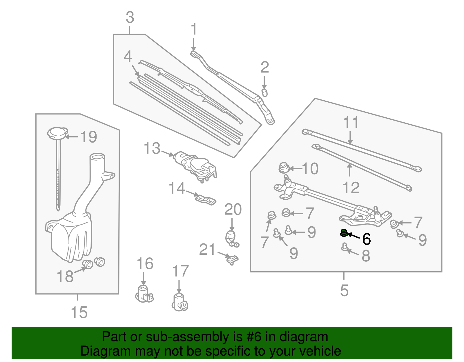 76516-SE0-003 - Windshield Wiper Linkage Bushing 1997-2005 Honda | Honda Parts Online