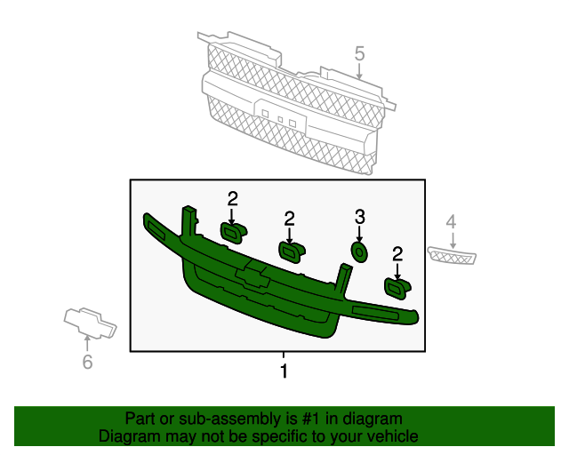 19120219 - Front Grille 2006-2009 Chevrolet Trailblazer | AutoNation Parts