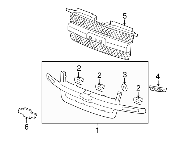 19120219 - Front Grille 2006-2009 Chevrolet Trailblazer | AutoNation Parts