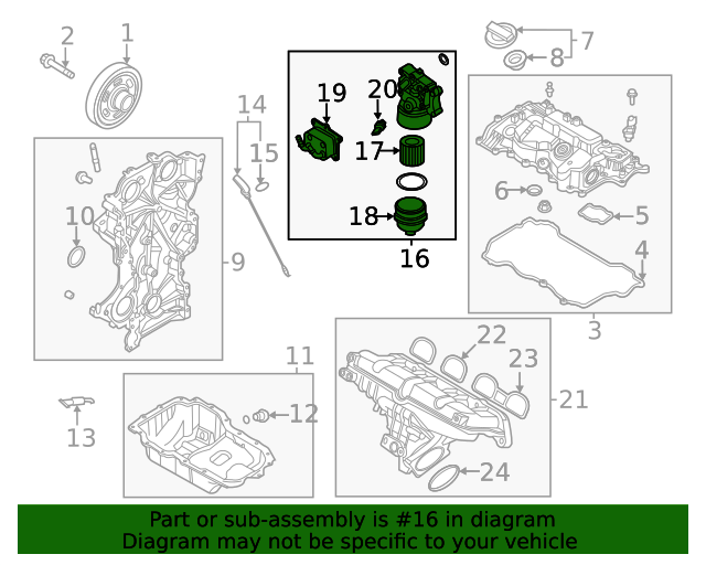 2021-2024 Hyundai Engine Oil Filter Housing 26300-2M805 ...