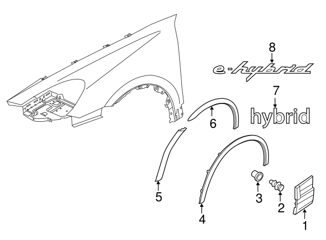 2011-2014 Porsche Cayenne Fender Emblem 958-559-500-00-0C1 | Gaudin Porsche Parts
