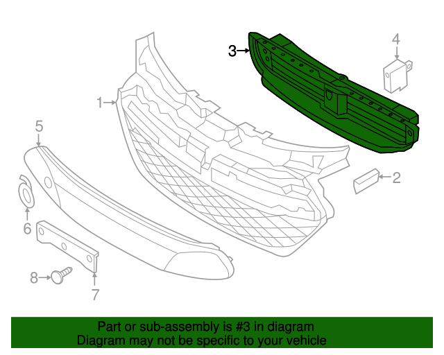 2011-2015 Hyundai Sonata Radiator Support Air Deflector Actuator 86381 ...