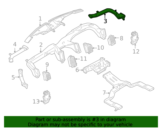 2021 Ford F-150 Defroster Duct ml3z19e630a | TascaParts.com
