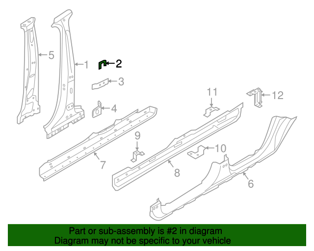 2018-2020 Volvo XC60 Center Pillar Reinforced Upper Bracket 31462830 ...