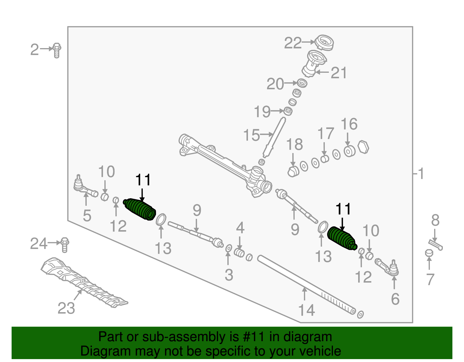 2018-2022 Hyundai Accent Tie Rod Boot 56528-H8000 | Retail Performance ...