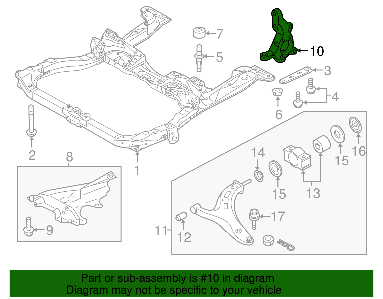 2015-2020 Subaru Steering Knuckle 28313AL01B | Subaru Parts Plus