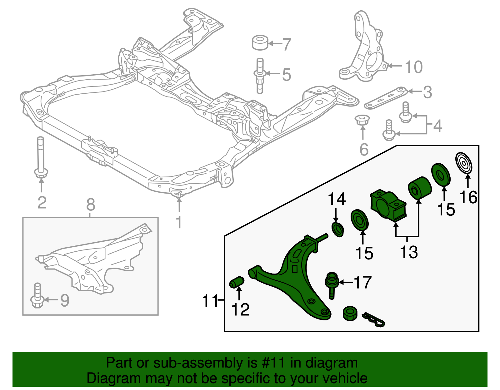 20202AL01B - Lower Control Arm 2015-2019 Subaru | Subaru Parts Exchange