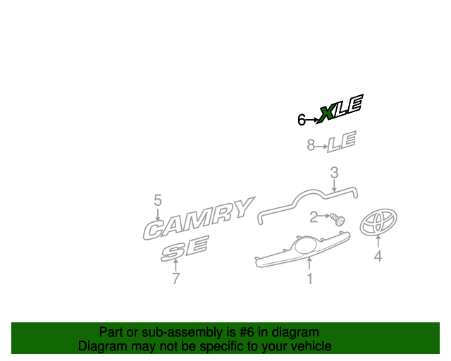 2007-2011 Toyota Camry Nameplate 75443-06190 | Toyota Parts Center