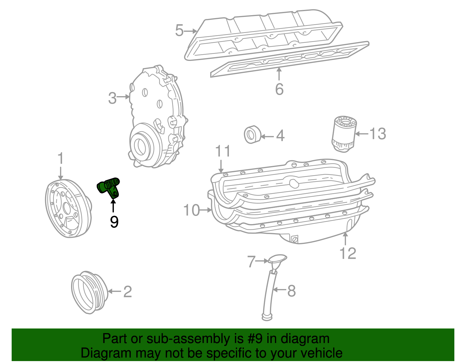 1990-2007 GM Engine Crankshaft Position Sensor 12596851 GM ...
