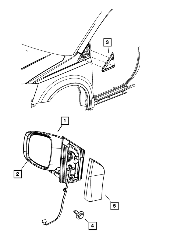 Genuine OEM Mirror Replacement Glass, Left Part# 68026177AB Fits 2008 ...
