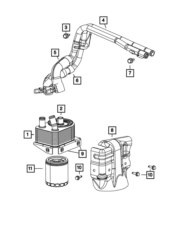 2021-2022 Ram ProMaster City Oil Cooler Inlet Hose 68424634AA | My ...