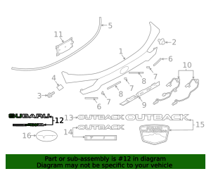 93079AN060 - Nameplate 2020-2025 Subaru Outback | Subaru Direct Wholesale