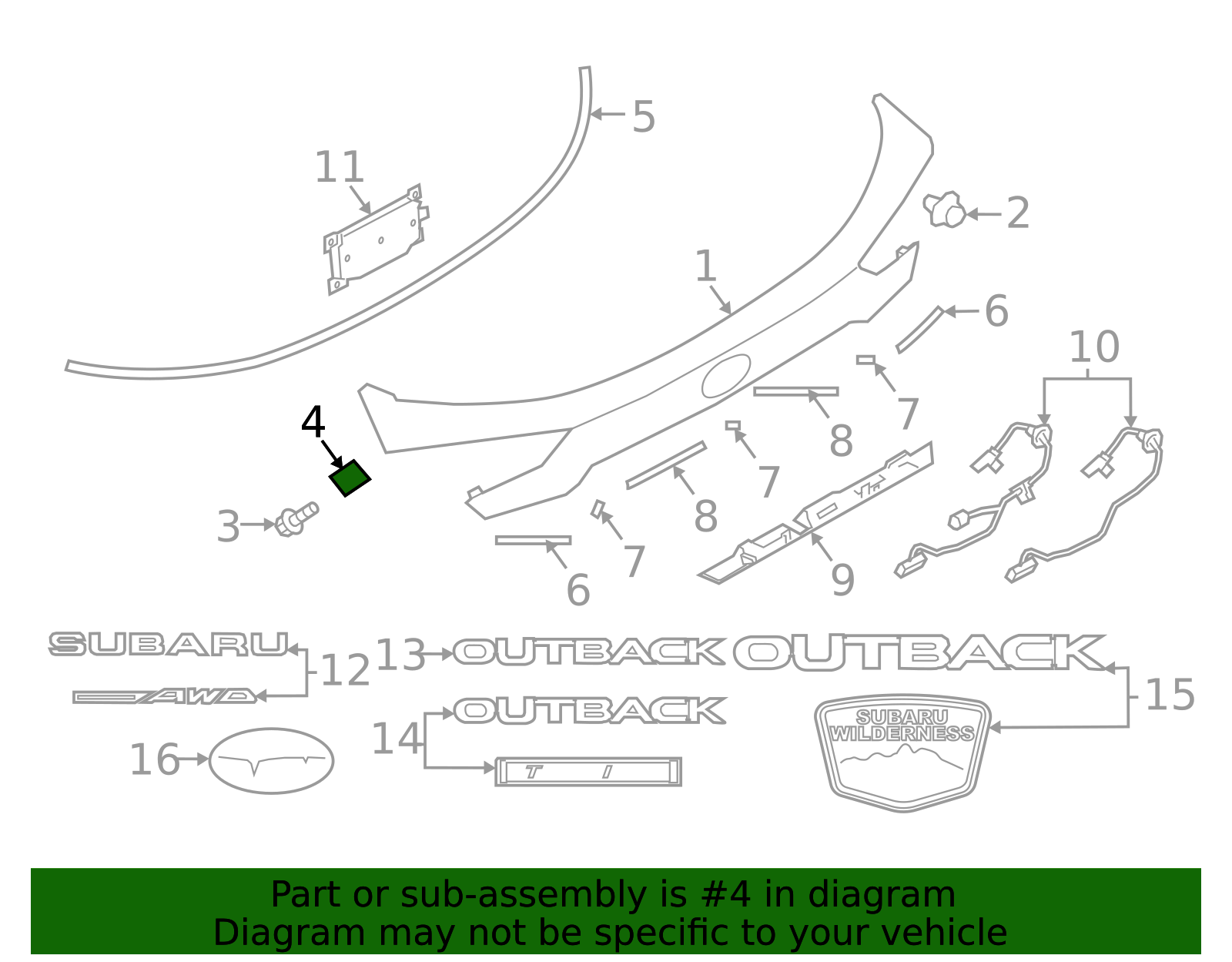2019-2025 Subaru Trunk Lid Trim Retainer Nut 902960004 | Subaru Parts Guys