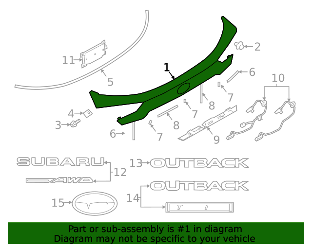 2020 Subaru Outback Finish Panel 91111AN30ANN | Subaru Parts Store