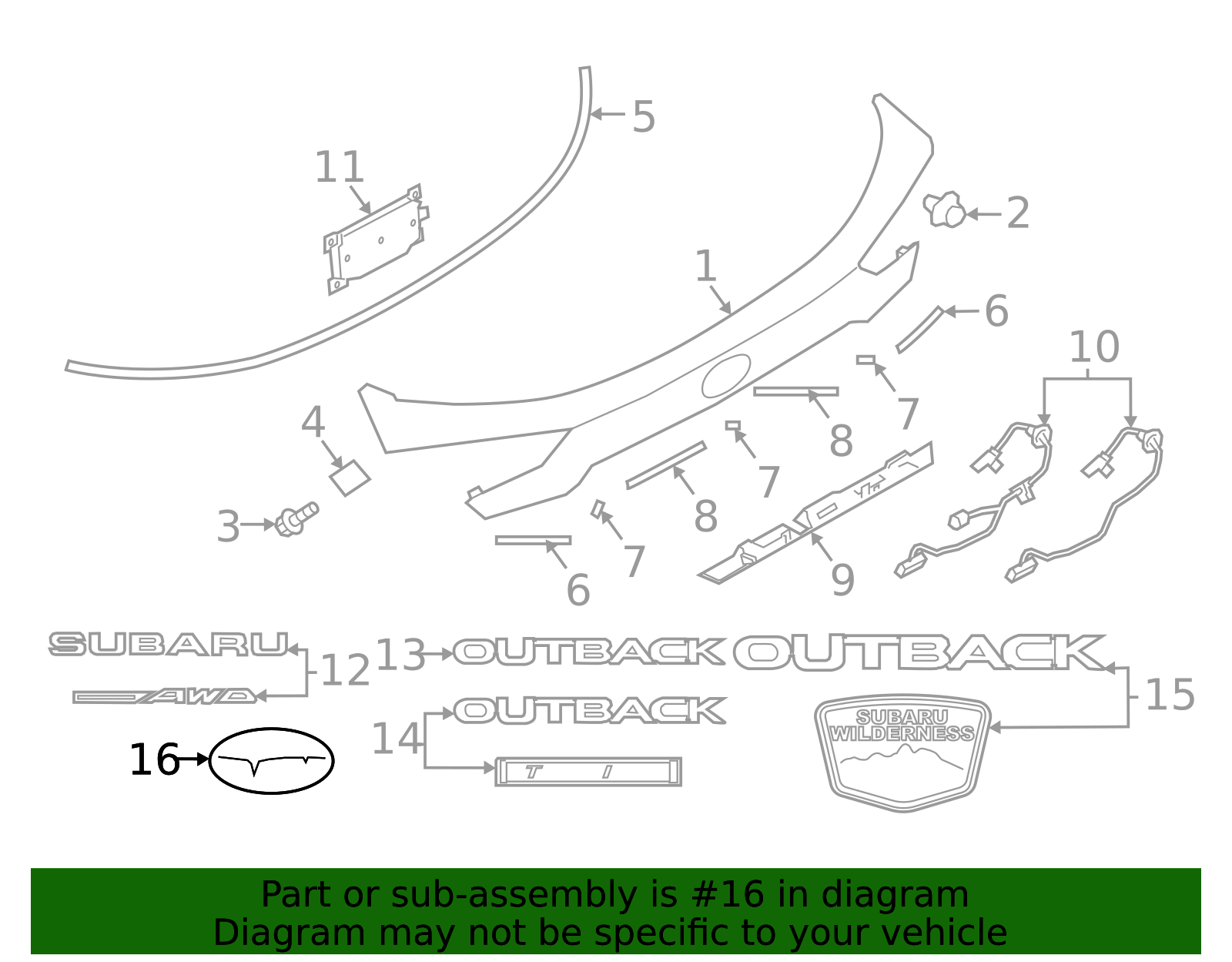2015-2024 Subaru Outback Emblem 93033AL040 | OEM Parts Online