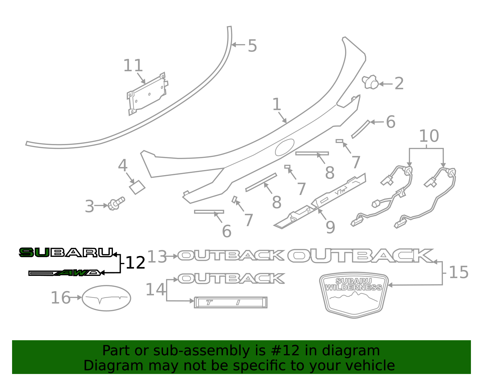93079AN060 - Nameplate 2020-2025 Subaru Outback | Subaru Direct Wholesale
