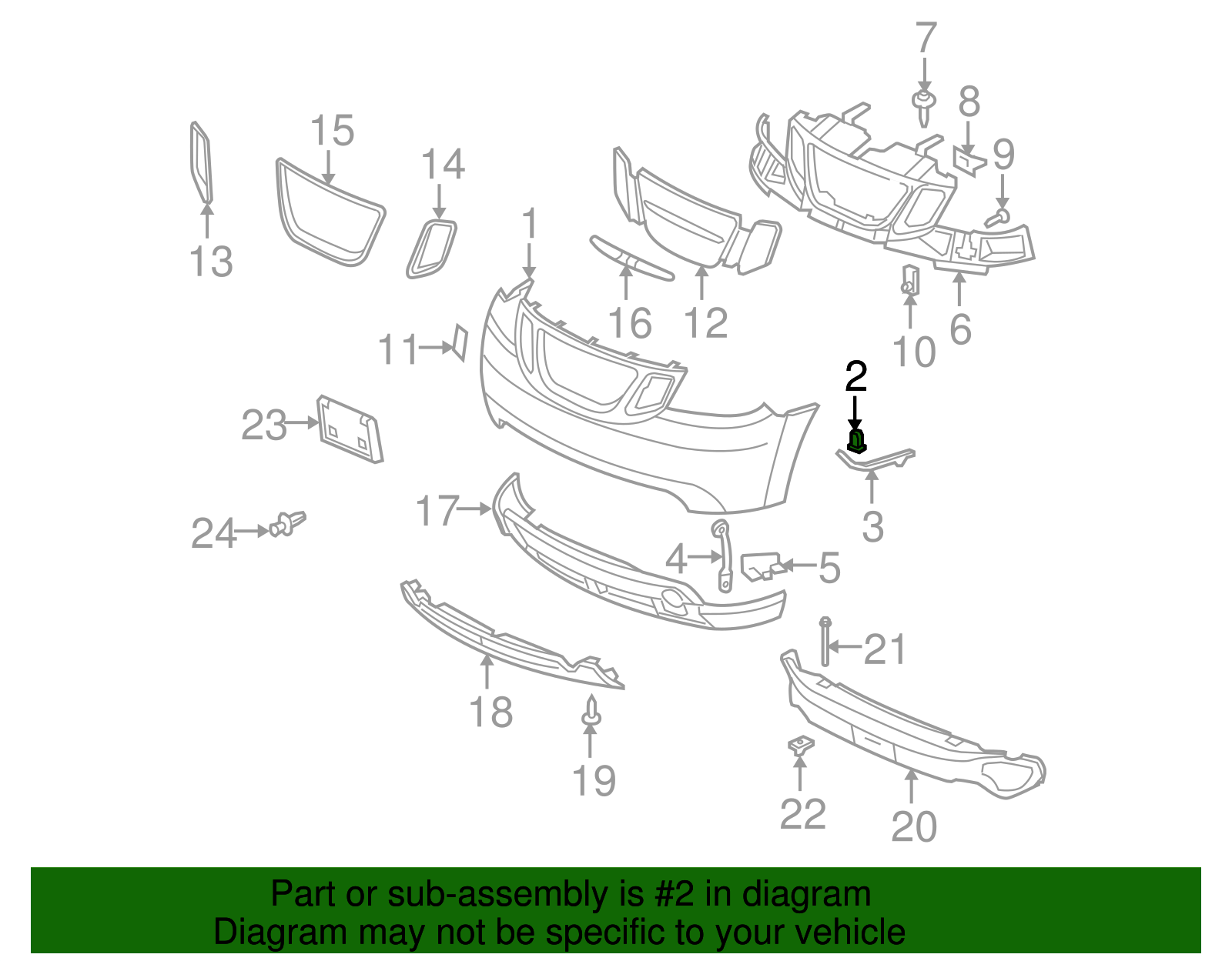 Genuine Bumper Trim Clip for 2005-2009 Saab 9-7x | Part# 25704358 ...