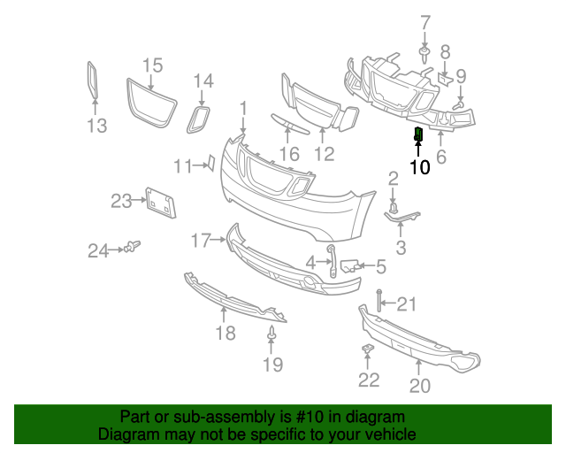 Genuine Bumper Valance Nut for 2005-2009 Saab 9-7x | Part# 11515638 ...