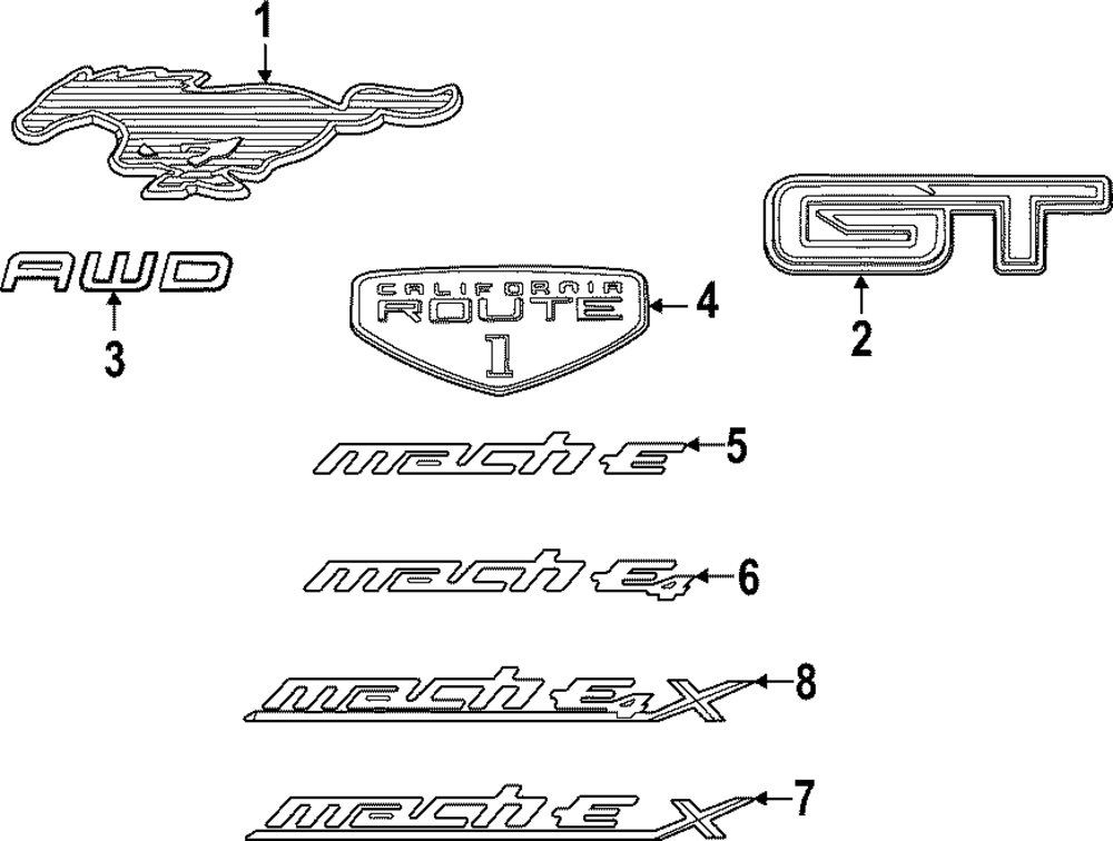 2021-2024 Ford Mustang Mach-E | Emblem | LK9Z-6342528-A | Walls' Ford Parts