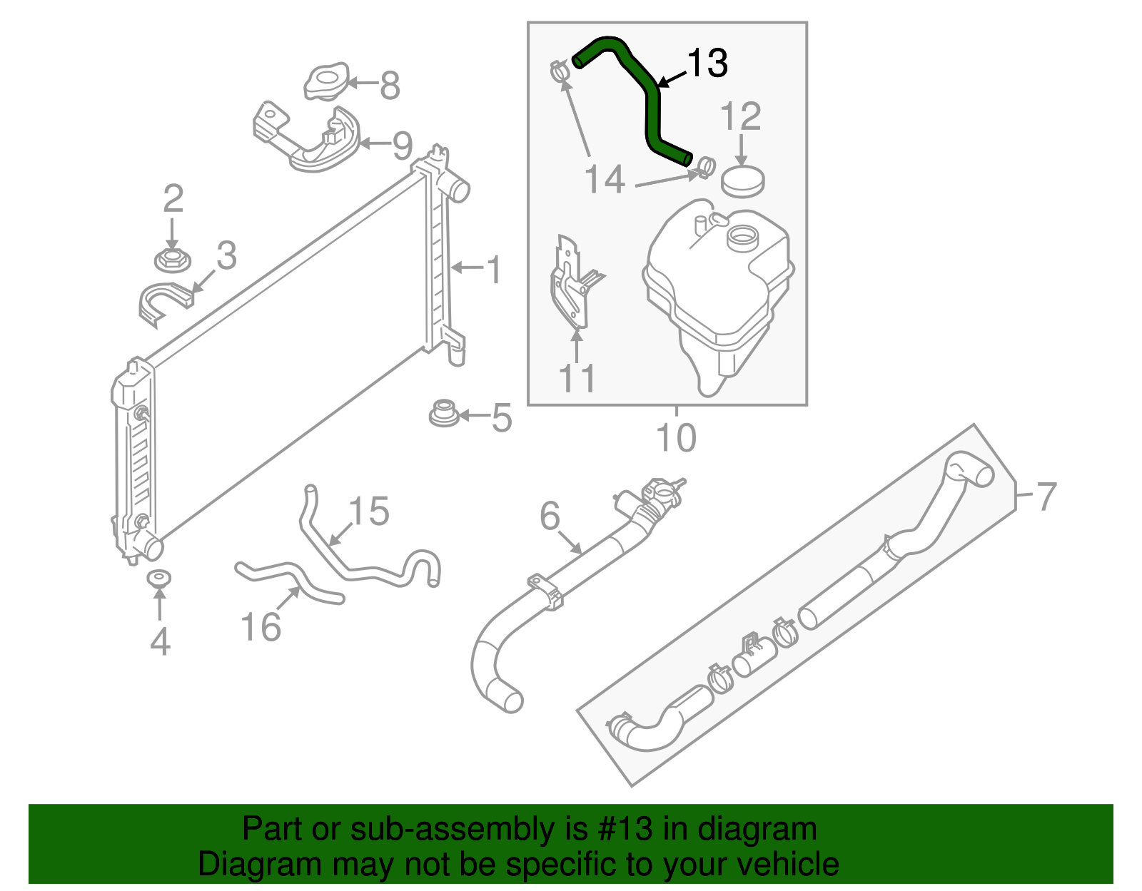 2013-2023 Nissan Overflow Hose 21741-3TA1A | QuirkParts