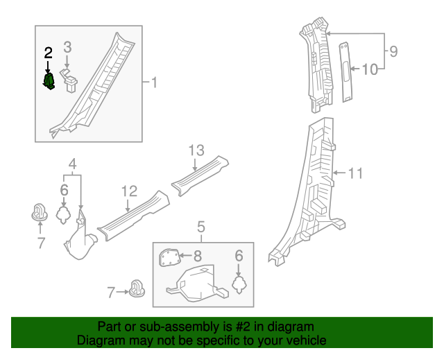 2016-2021 Mazda Windshield Pillar Trim Retainer TK48-68-132 ...