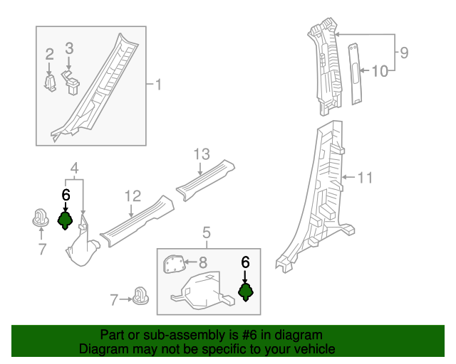 KD45-68-AB1 - Cowl Trim Fastener - 2013-2023 Mazda | Mazda Swag