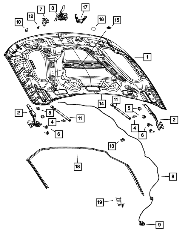 2019-2024 Ram Hood 68360786AE | Mopar eStore