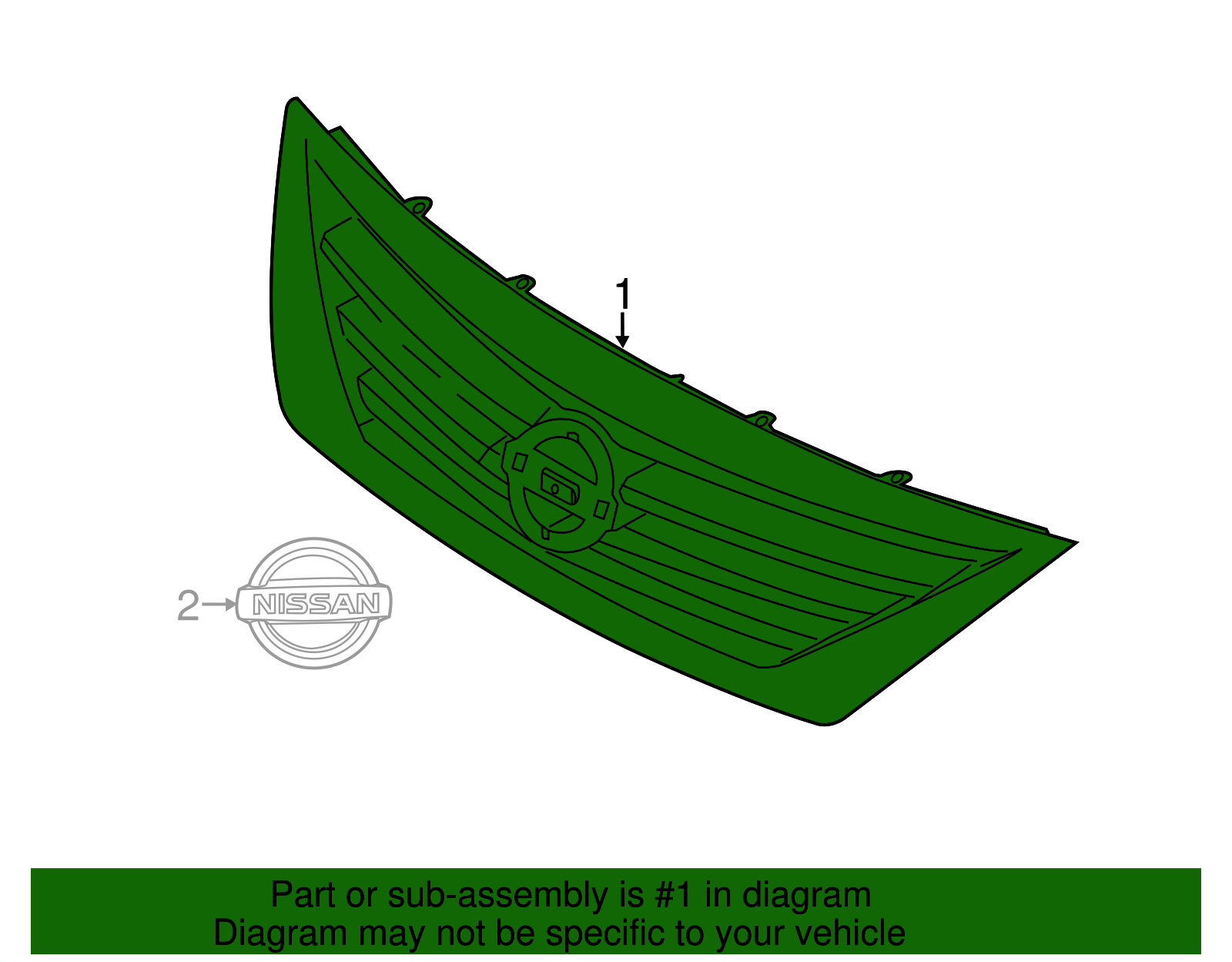 2012-2014 Nissan Versa Grille 62310-3BA0A | Boro Nissan Parts