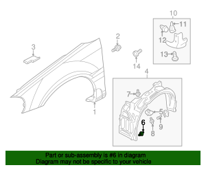 2005 Dodge Stratus Fender Liner Clip MU488006 | TascaParts.com