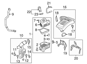2010-2017 GM 2010-2014 Chevrolet Equinox Air Intake Cleaner Duct Pipe ...