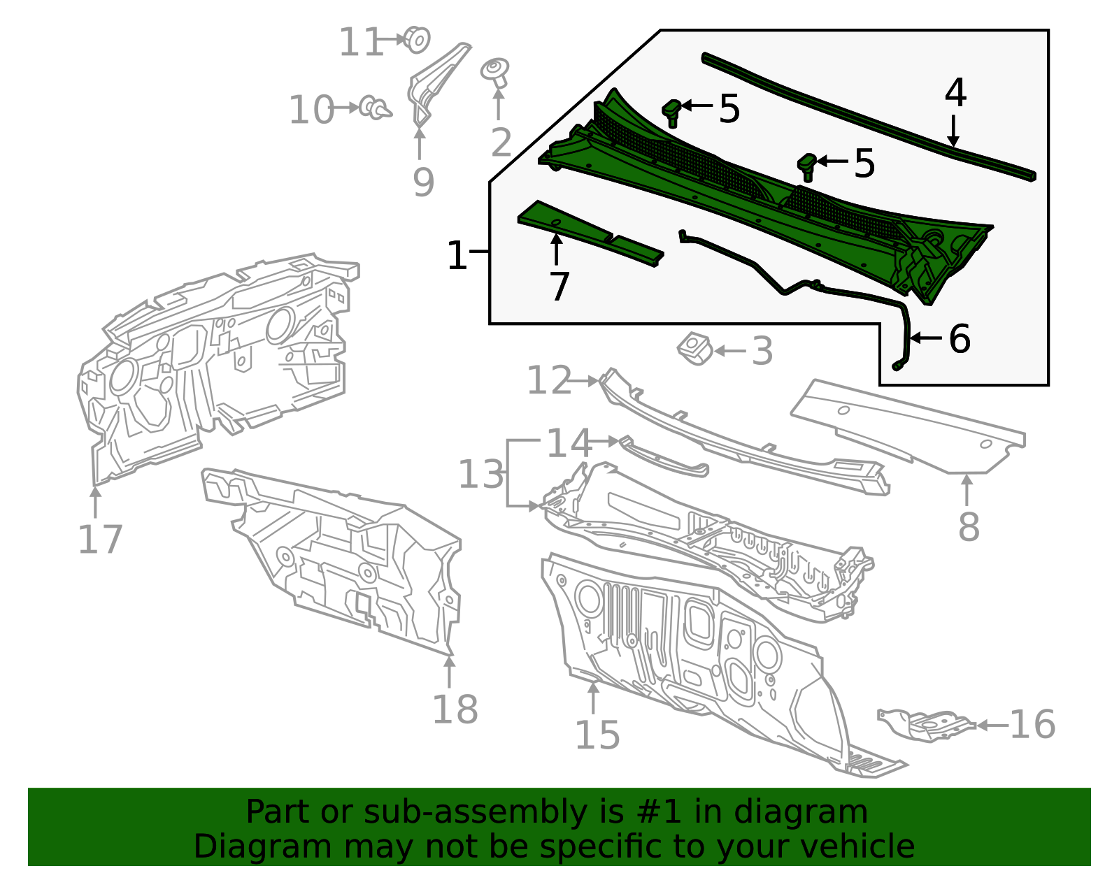 2019-2025 Cadillac XT4 Air Inlet Grille Panel 84655108 GM ...