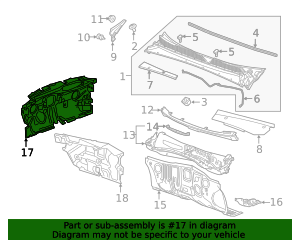 2019-2022 Cadillac XT4 Dash Panel Inner Insulator 23274749 ...