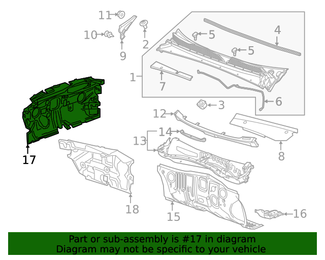 2019-2022 Cadillac XT4 Dash Panel Inner Insulator 23274749 ...