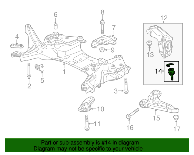 2014-2015 Jeep Cherokee Ball Joint 68224650ab | TascaParts.com