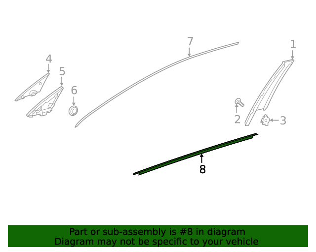 177-725-85-00 - Sealing Rail Mercedes-Benz USA Parts