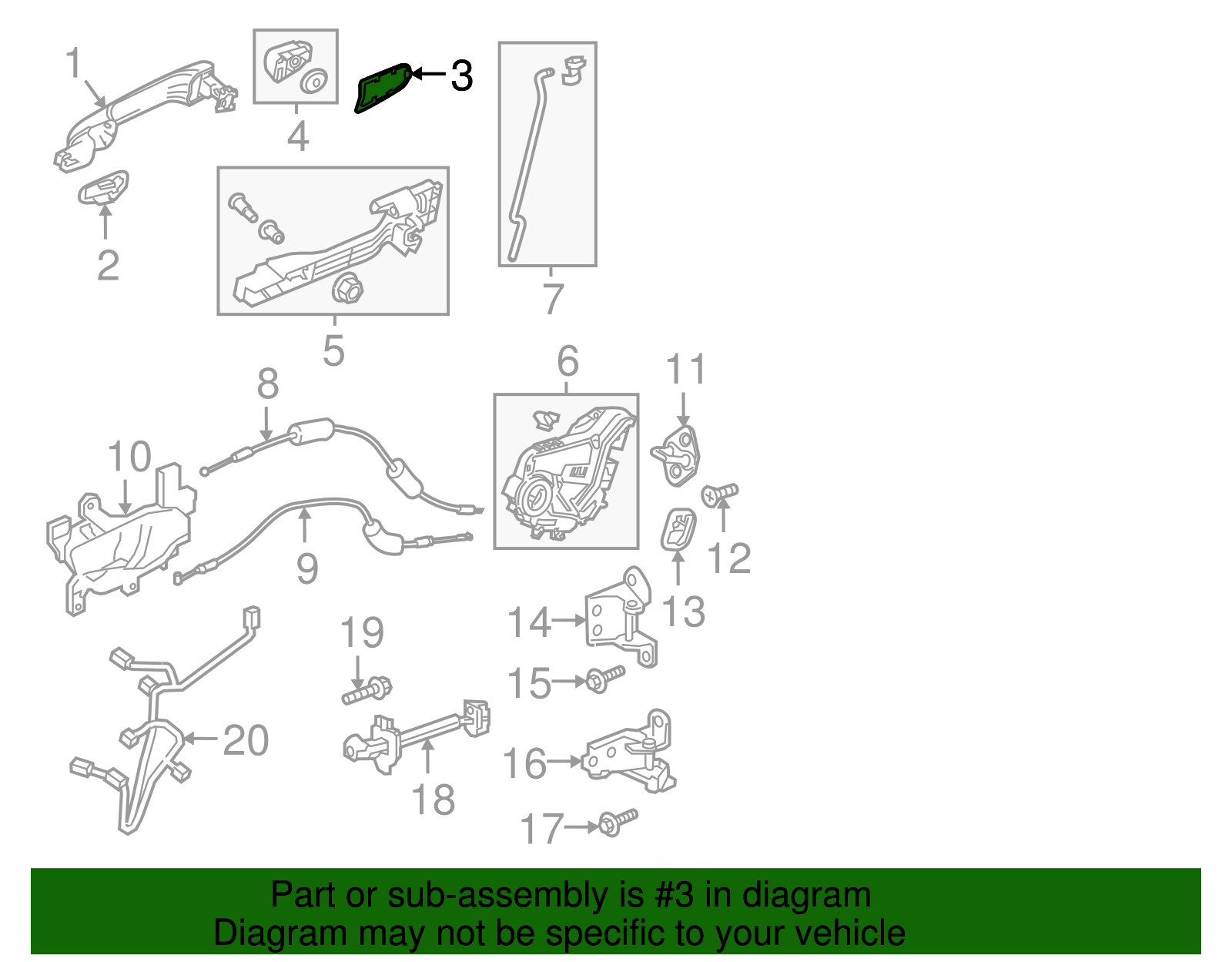 2017-2022 Honda CR-V Handle, Outside Rear Seal 72144-TLA-A01 | OEM ...