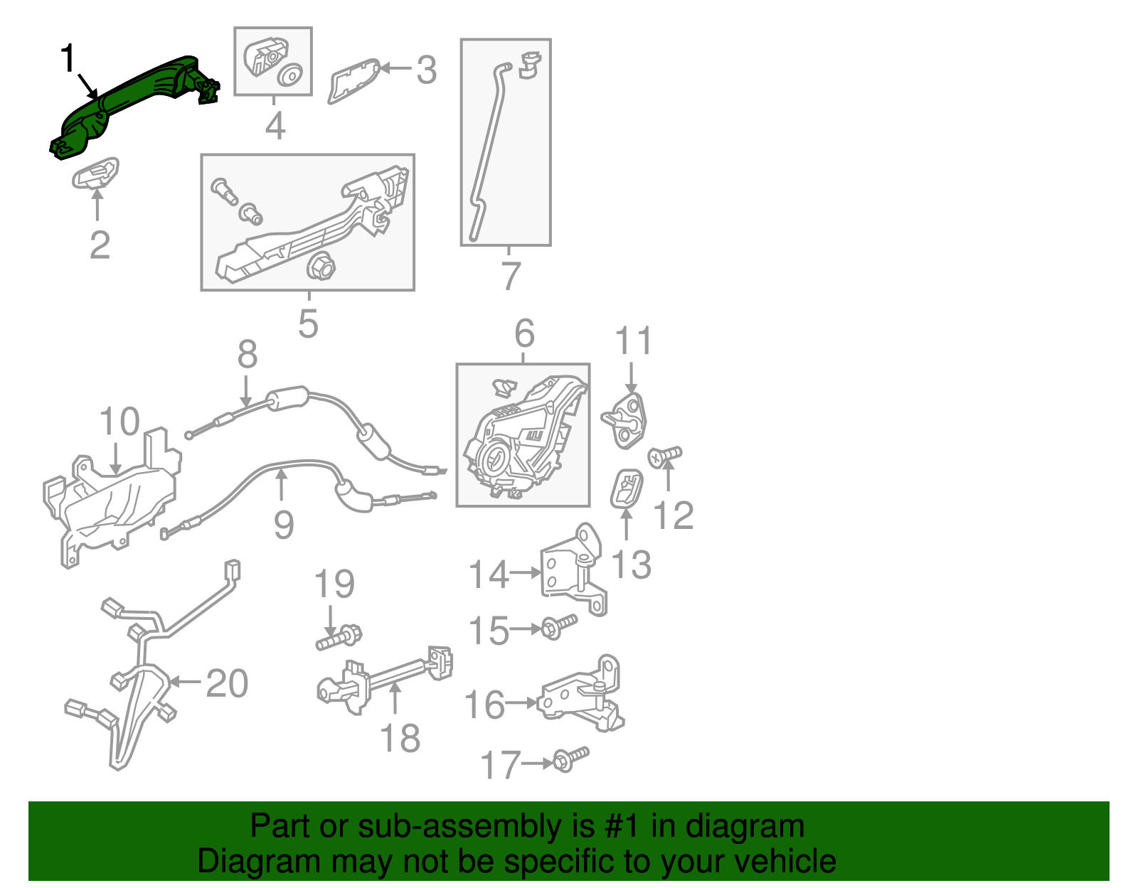 72181-TLA-B71ZD - 2017-2019 Honda CR-V - Handle L *PB88M* 08703-PB89PAH ...