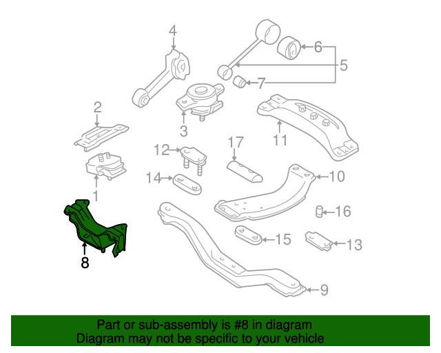 1996-2023 Subaru Trans Mount 41022AC180 | Subaru Parts Store