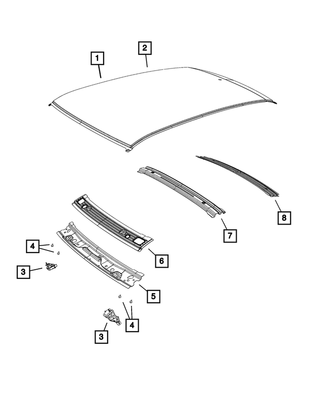 Factory Mopar Part ROOF FRONT - HEADER 68158731AB | Bam Wholesale Parts